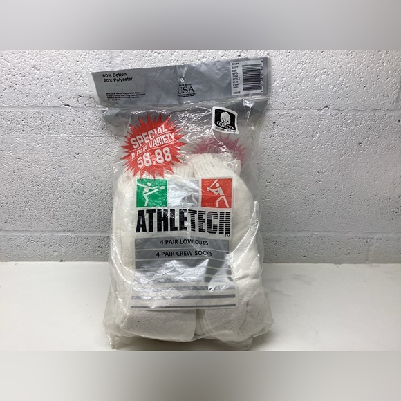 Athletech | Underwear & Socks | Vintage Athletech White Cotton Socks 8 ...
